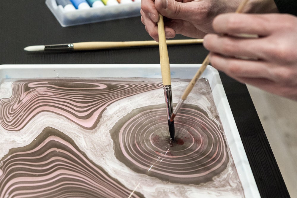 Suminagashi Workshop- Japanese Water Marbling | Over The Moon Art Studios
